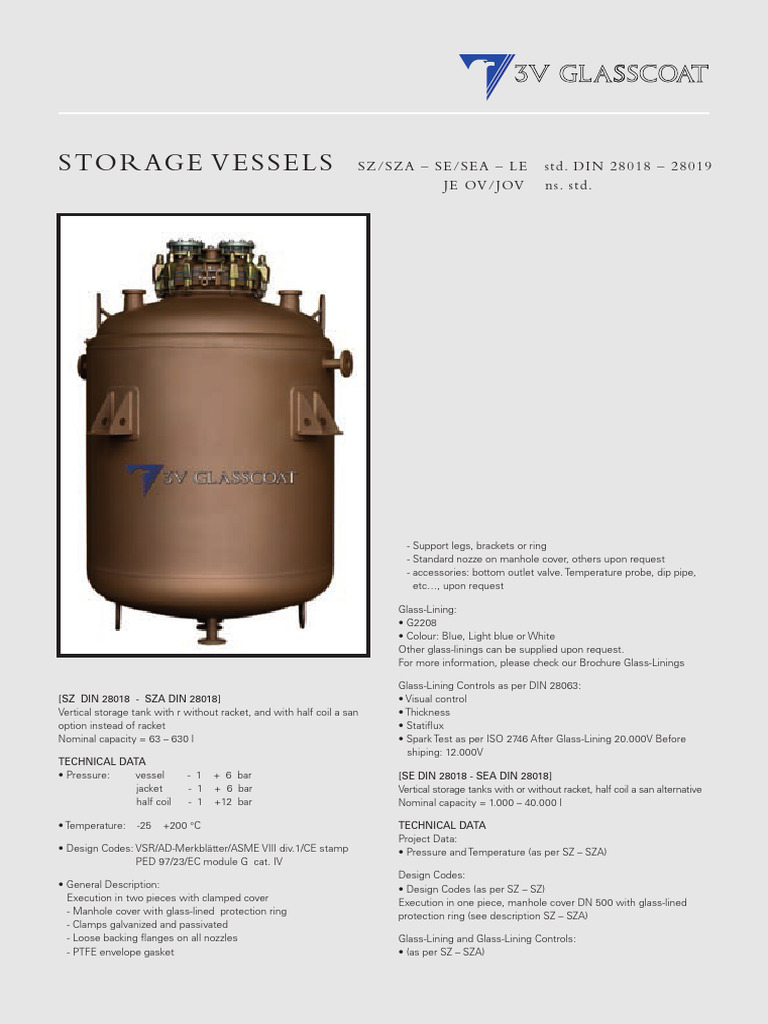 Glass-Lined Pressure Vessels Overview | PDF | Mechanical Engineering ...