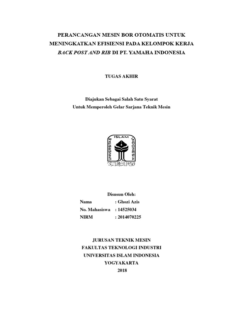 Laporan TA Ghozi Azis 14525034 | PDF | Komputer