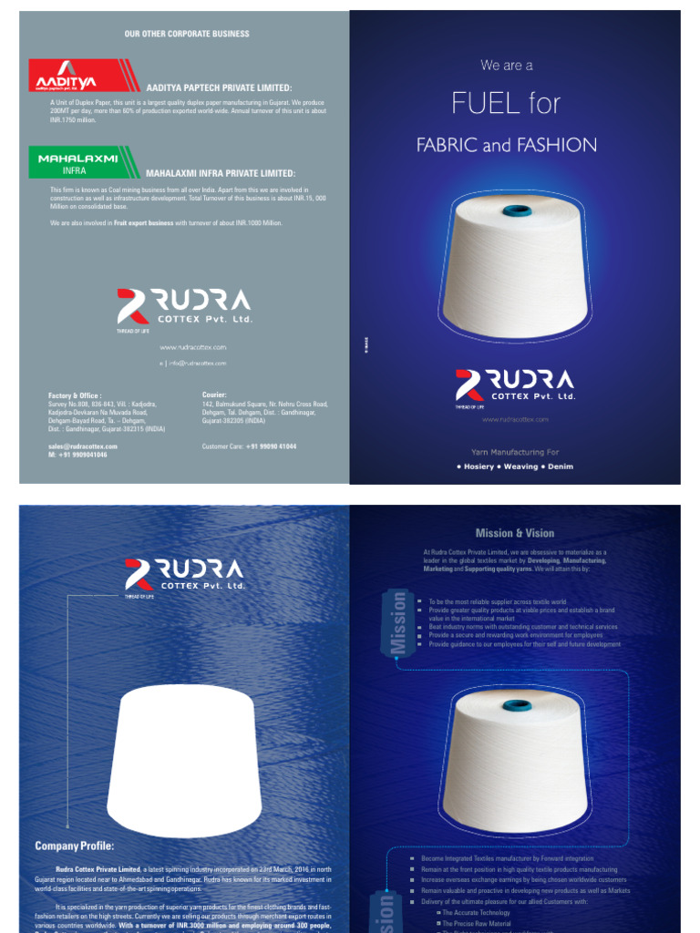 1565958874A4 Brochure III | PDF | Spinning (Textiles) | Yarn