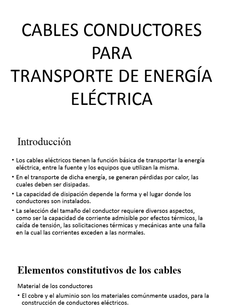 Capítulo8 Cables Conductores para Transporte de Energia Electrica | PDF ...