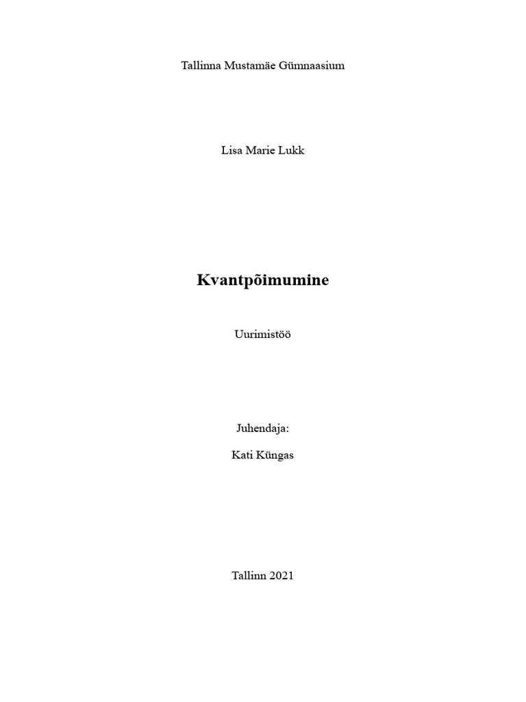 Kvant Põimumine | PDF