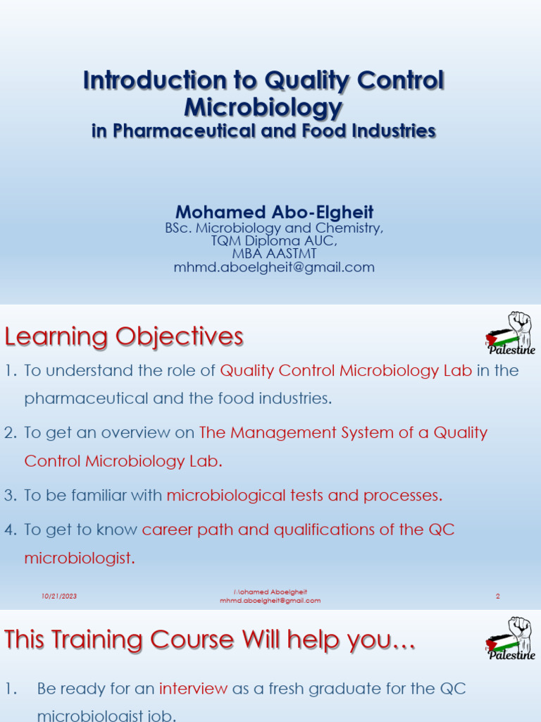 QC Microbiology Training Theoritical Content Complete Part 1 - 3 | PDF ...