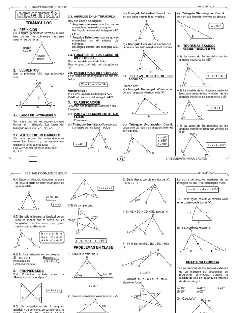 Ficha 5 - 3ero - Eda 4 | PDF | Triángulo | Ángulo
