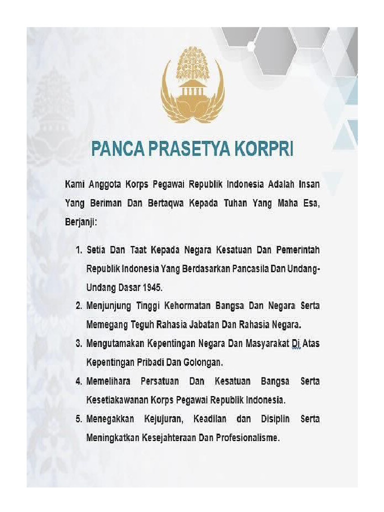 Panca Prasetya Korpri | PDF