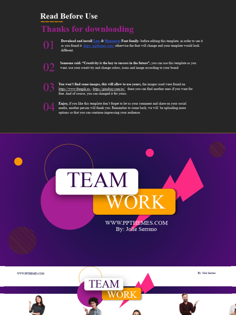 Teamwork Powerpoint Template With Morph Transition | PDF