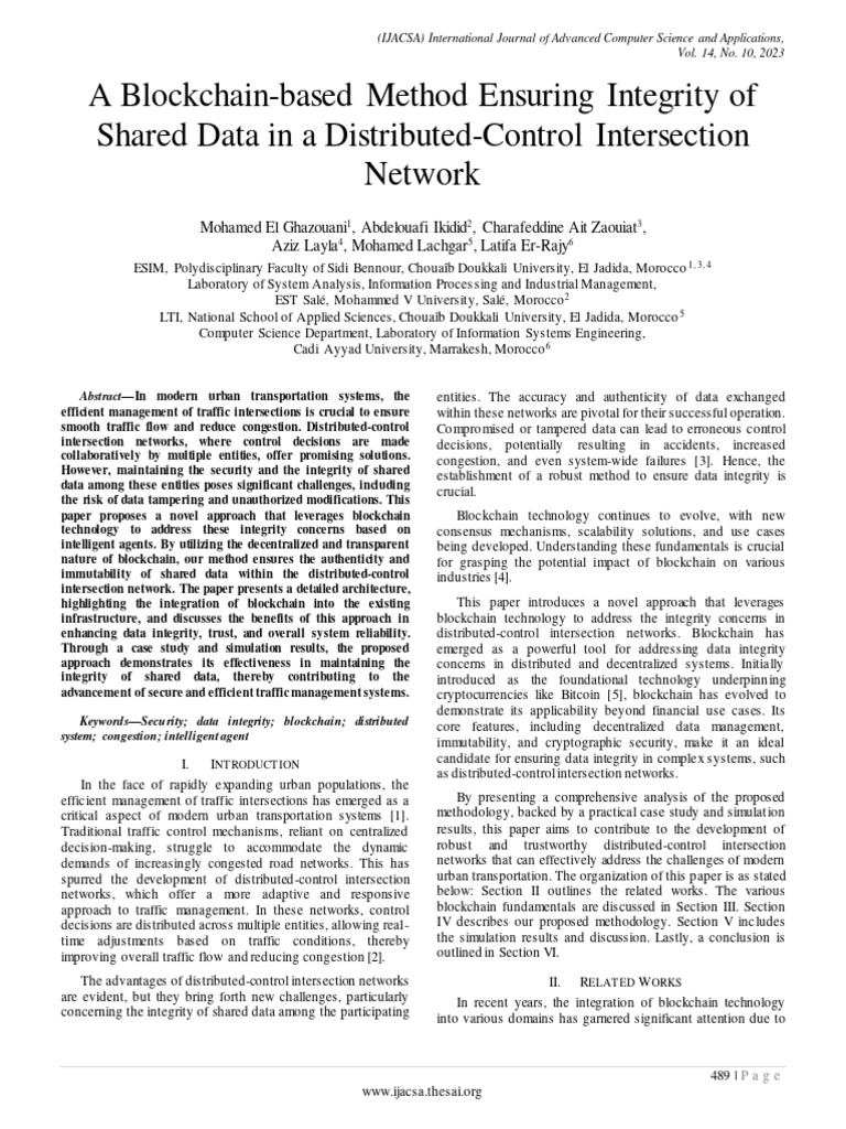 Paper 52-A Blockchain Based Method Ensuring Integrity | PDF | Computer Network | Simulation