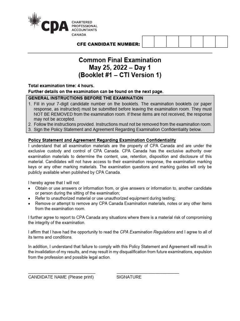 EC - CFE May2022 Day 1 Simulation CTI V1 - EN | PDF | Taxes | Present Value EC - CFE May2022 Day 1 Simulation CTI V1 - EN | PDF | Taxes | Present Value