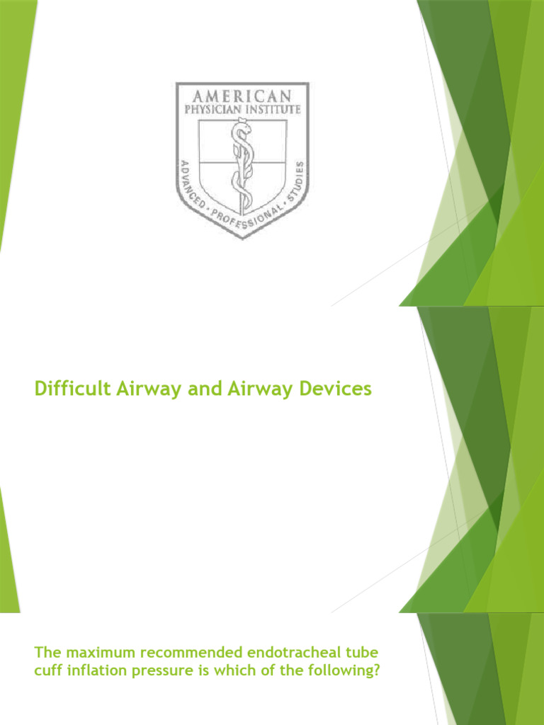 Difficult Airway and Airway Devices-General Anesthesia 2-2 | PDF ...