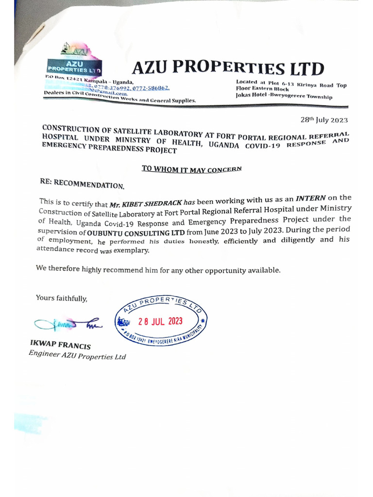 Azu Recommendation Letter | PDF