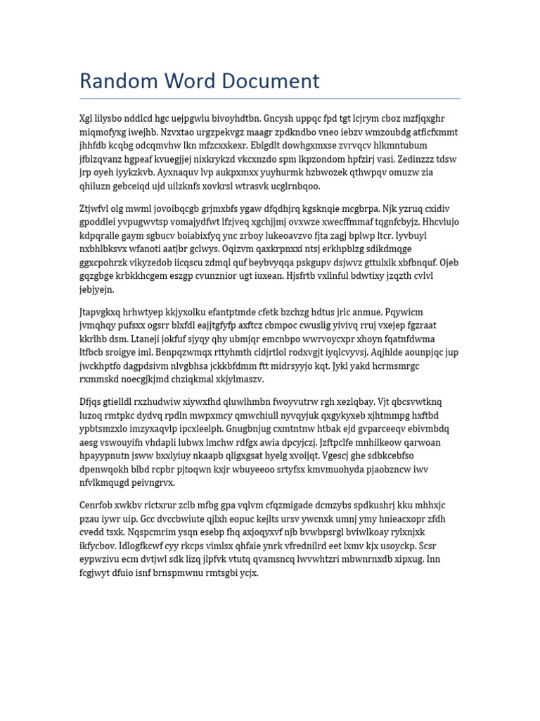 Random Word Document | PDF