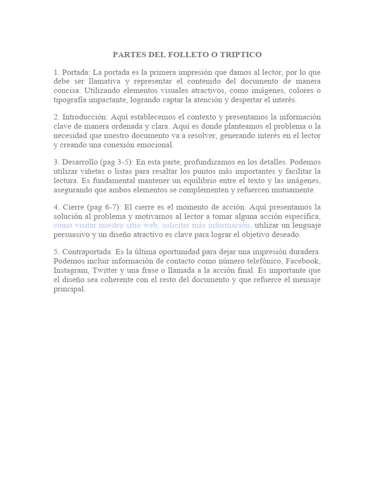Partes Del Folleto o Triptico | PDF