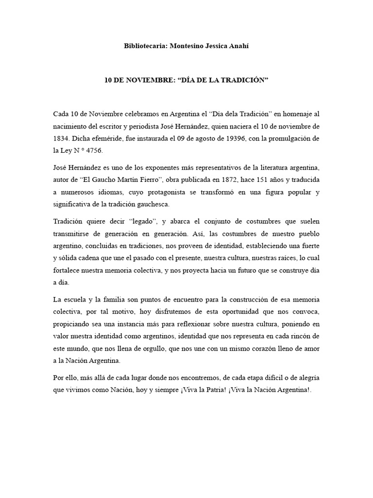 Discurso Tradición | PDF