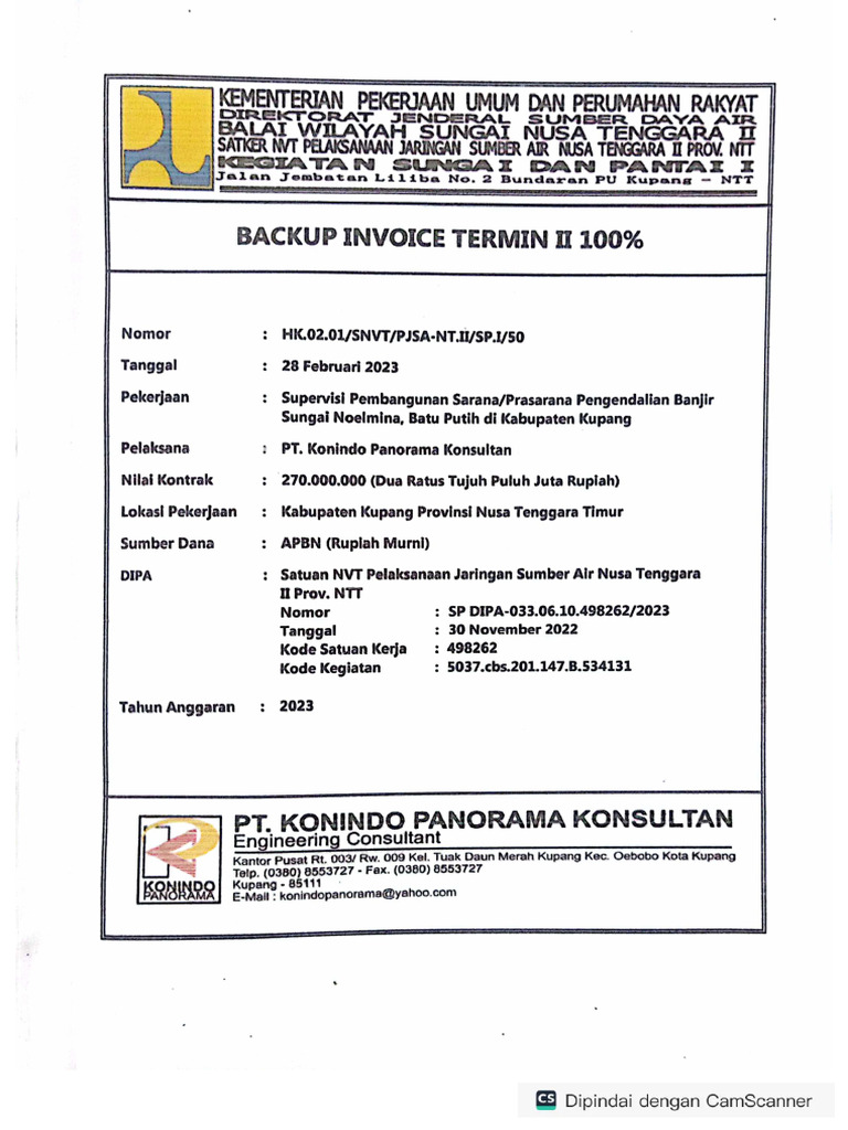 Backup Invoice Termin II 100% | PDF