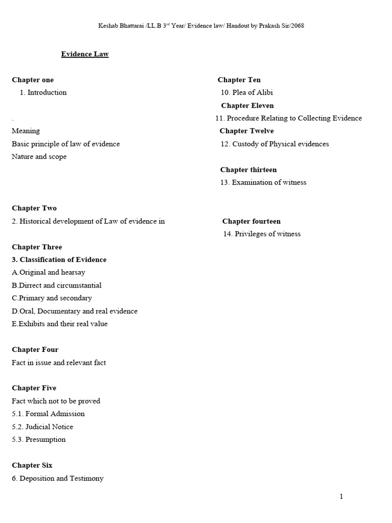 Evidence Law Book Full IMP | PDF | Evidence (Law) | Witness