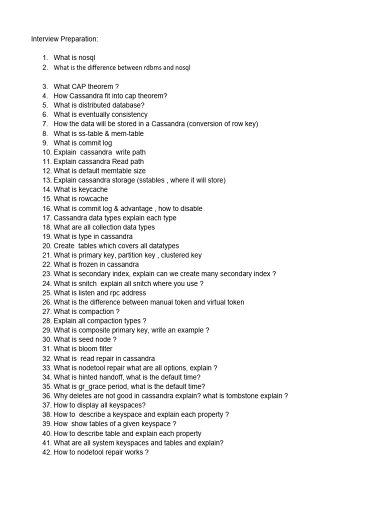 Cassandra Faq Pdf No Sql Database Index