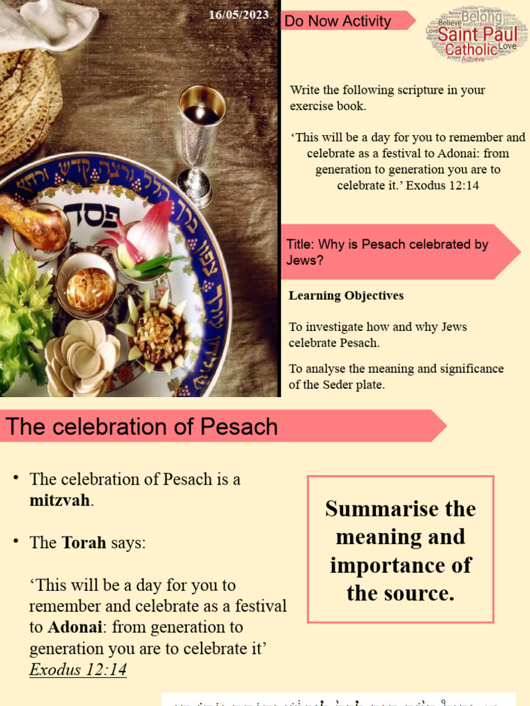 Pesach Celebration and Seder Significance | PDF | Passover | The Exodus