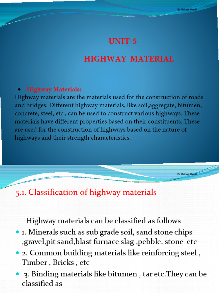 Highway Materials Overview and Testing | PDF | Petroleum | Rock (Geology)