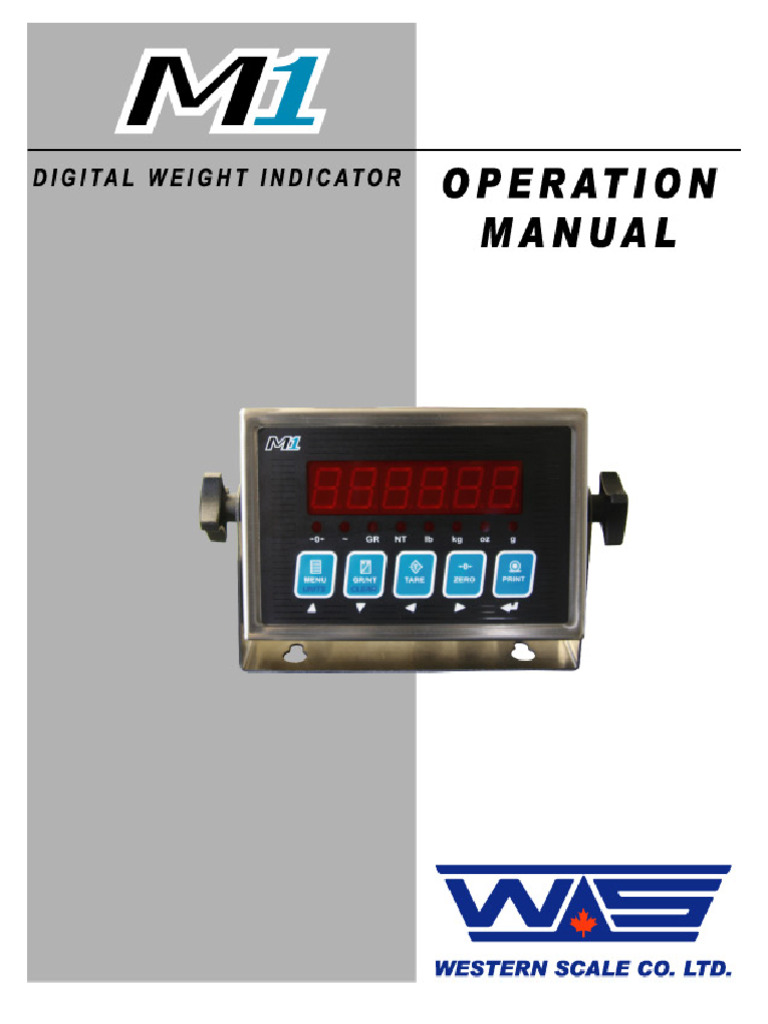 Operation Manual - Western Scale M1 | PDF | Power Supply | Ascii