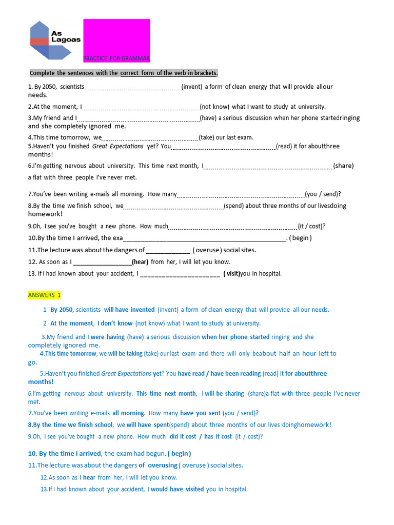 Practice For Grammar 2ND Termario | PDF | Wellness