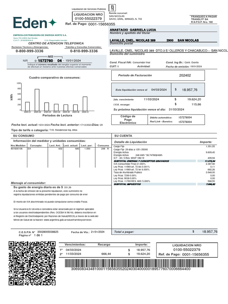 Eden Factura | Descargar gratis PDF | Servicios financieros | Dinero