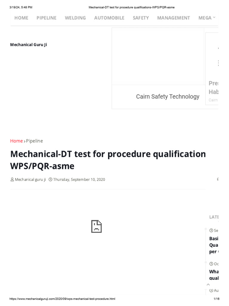 DT Test for Qualifications-WPS_PQR-Asme | PDF | Welding | Construction