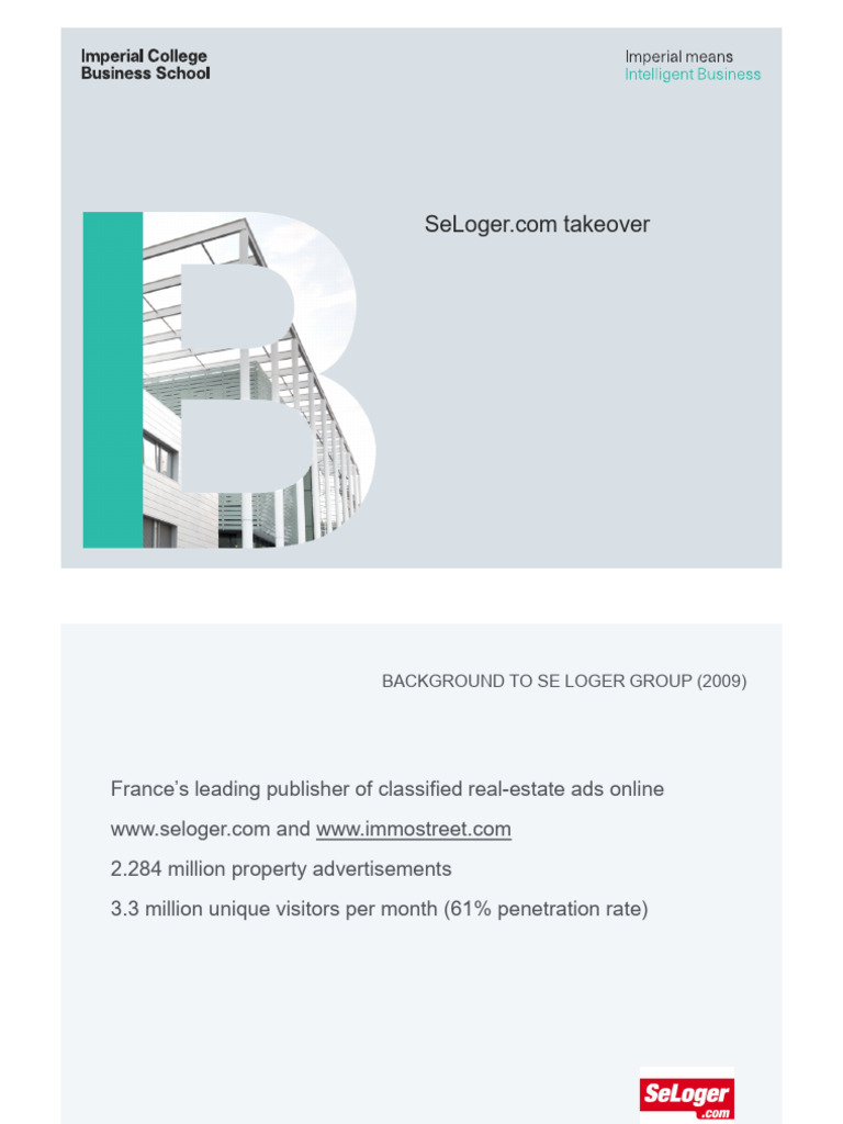 Case Slides - Seloger | PDF | Mergers And Acquisitions | Takeover