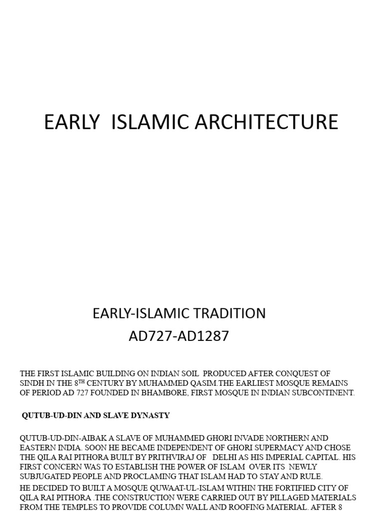 Early Islamic Architecture | Download Free PDF | Architectural Design ...