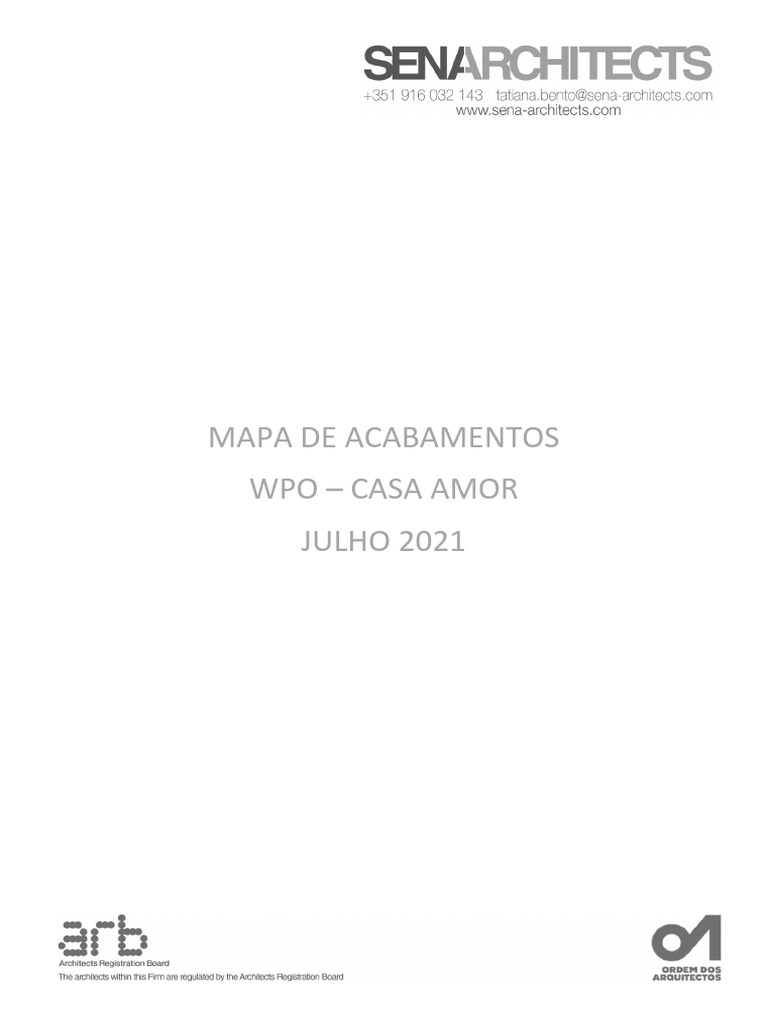 WPO-ARQ-EXE-Mapa de Acabamentos - R04 | PDF | Alvenaria | Argamassa (alvenaria)