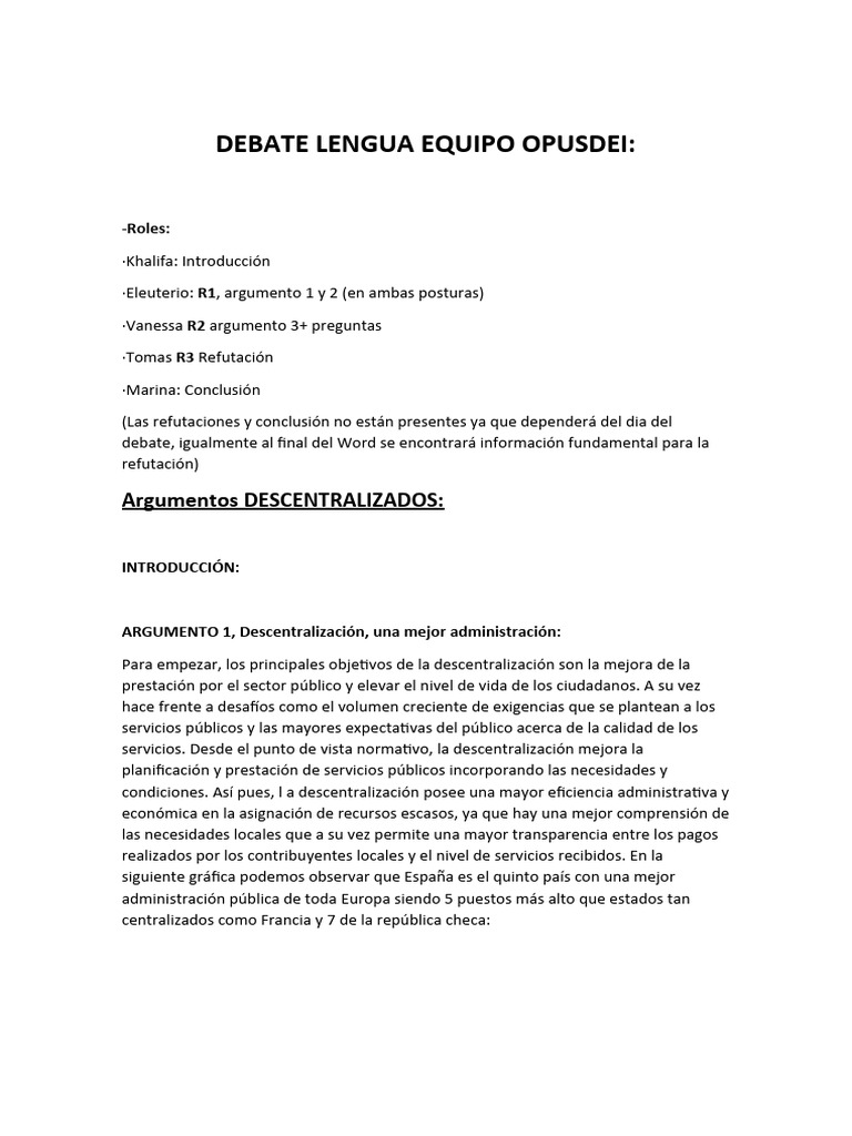 Debate Lengua Equipo Opusdei | PDF | Desigualdad social ...