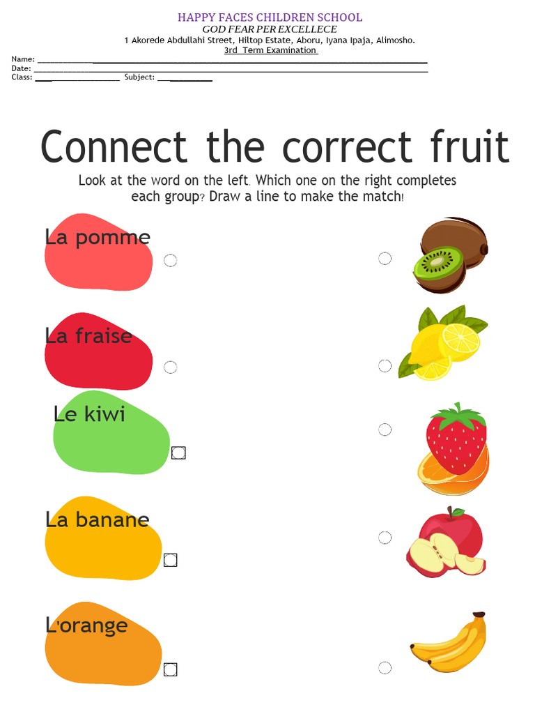 French Worksheets For Kids | PDF | Lexicology