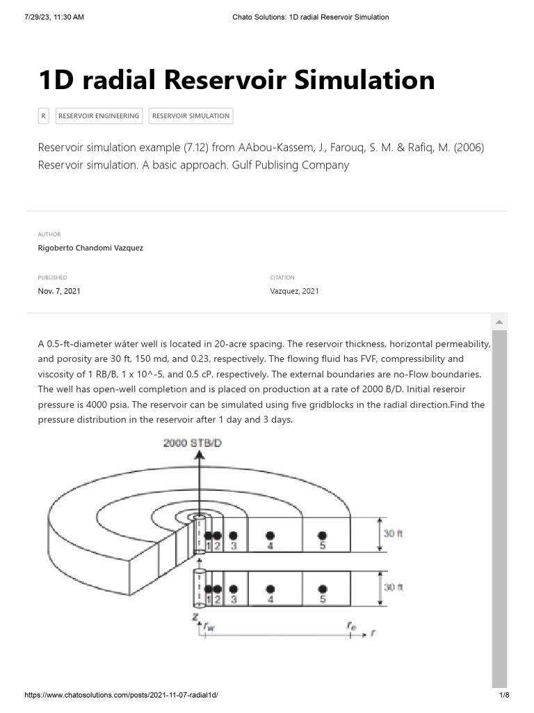 Chato Solutions - 1D Radial Reservoir Simulation | PDF | Petroleum ...
