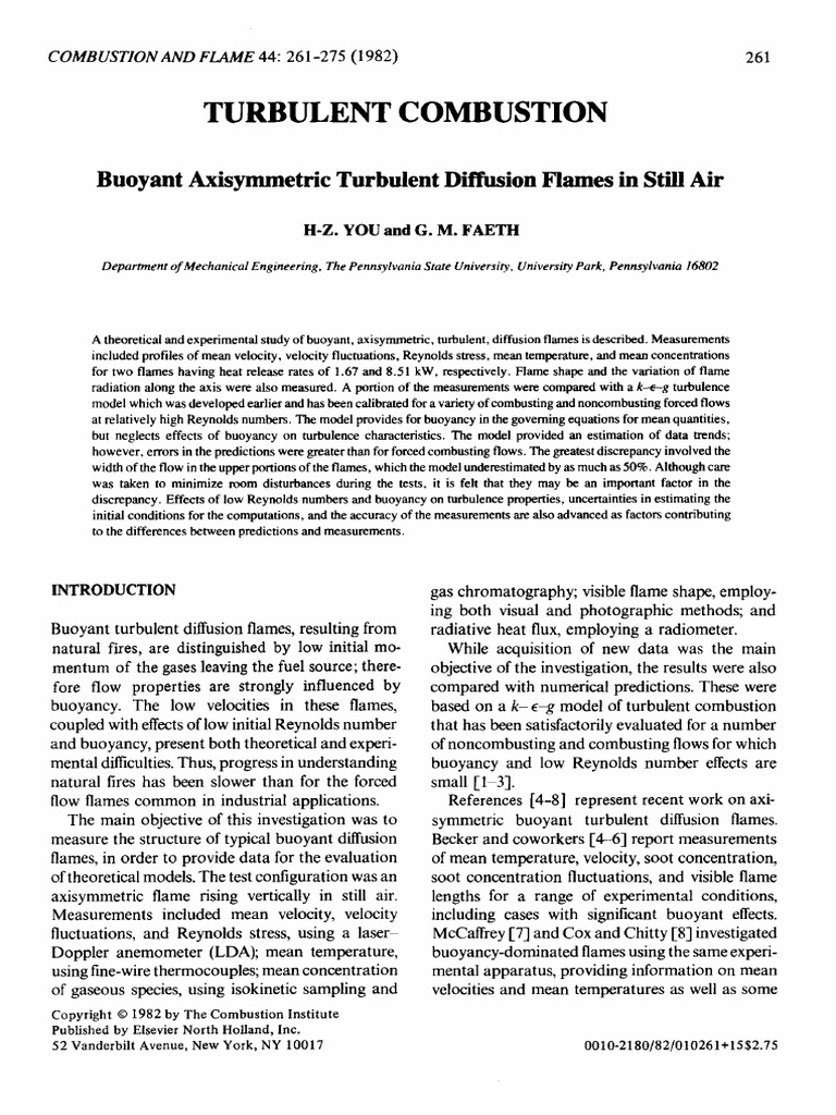 Buoyant axisymmetric turbulent diffusion flames in still air | Download Free PDF | Turbulence ...