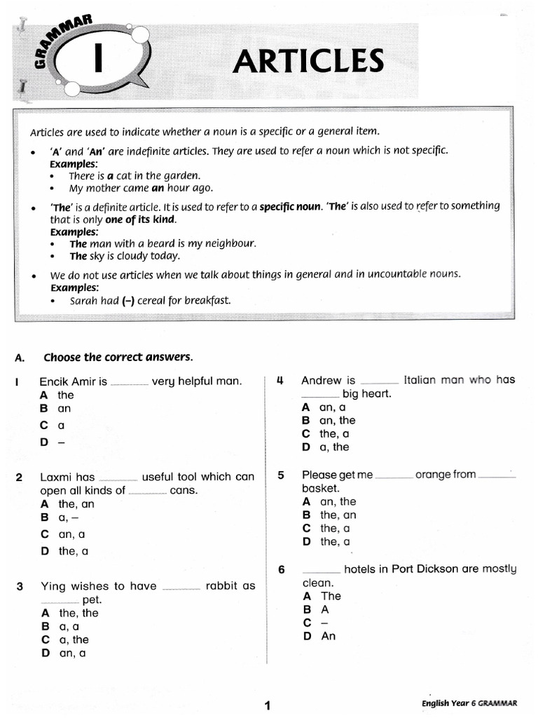 Grammar - Y6 | PDF