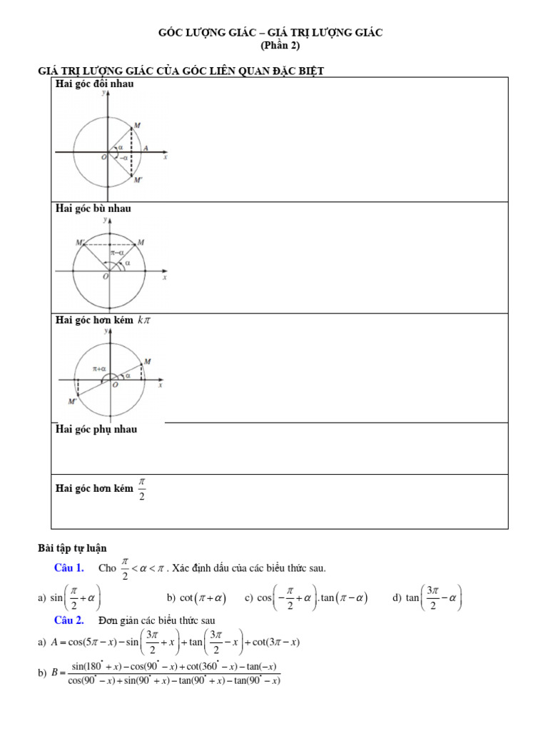 C1. Bài 1 giá trị LG buổi 2 - học sinh | PDF