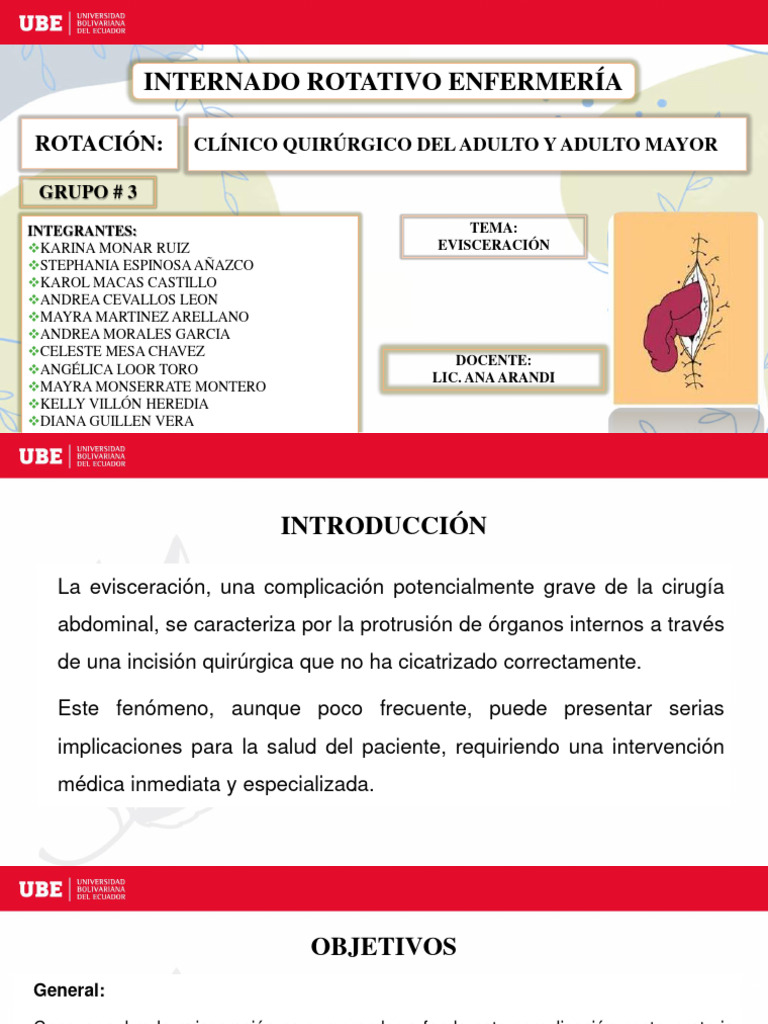 Evisceración: Complicaciones y Tratamiento | PDF | Cirugía | Herida