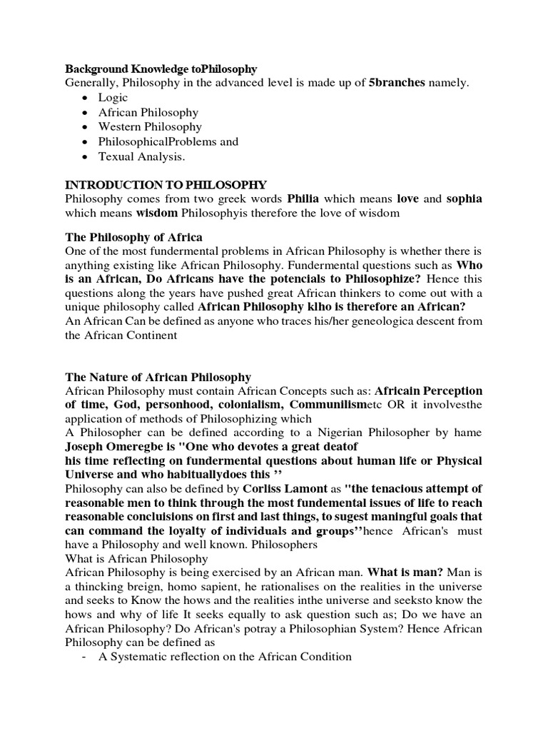 African Philosophy | PDF | Reason | Witchcraft
