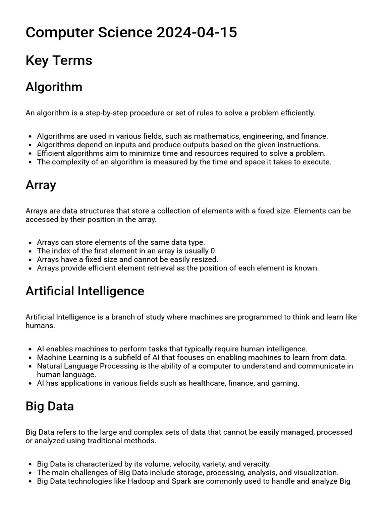 ComputerScience20240415 StudyGuide | PDF | Computer Programming | Inheritance (Object Oriented ...