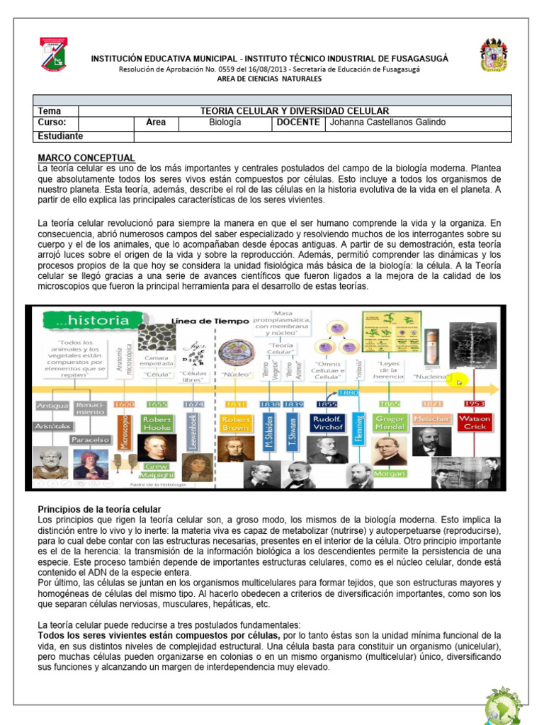 2024 Guia 1 Teoria Celular Procariota y Eucariota | PDF | Biología ...