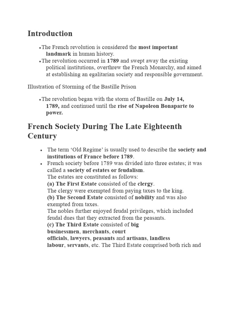 The French Revolution Notes | PDF | Reign Of Terror | Maximilien ...