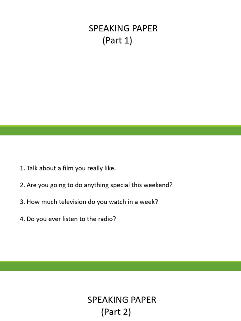 Session 1 Speaking Paper | PDF | Photograph | Image