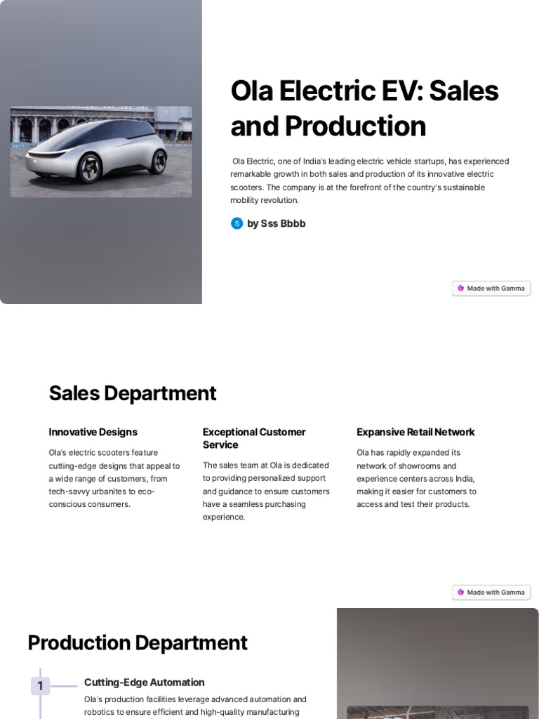 Ola Electric EV Sales and Production | PDF | Business