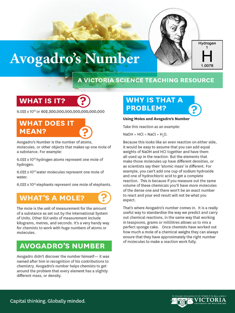Understanding Avogadro's Number | PDF | Mole (Unit) | Molecules
