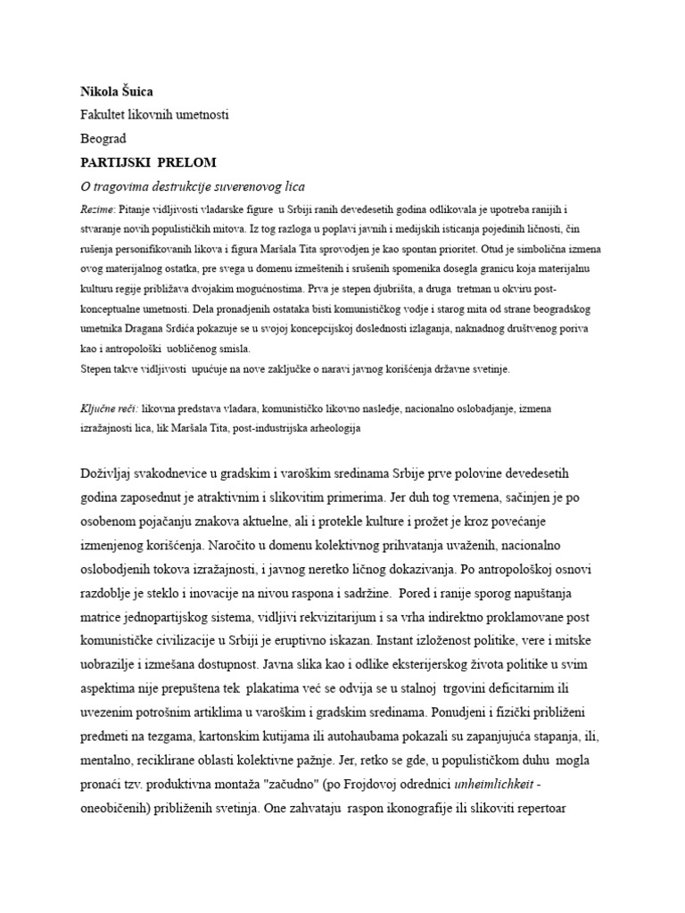 Kult Tita I Posledice | PDF