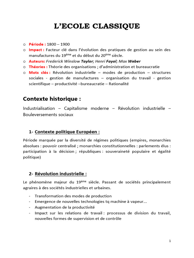 L'École Classique du Management | PDF | Charisme | Business