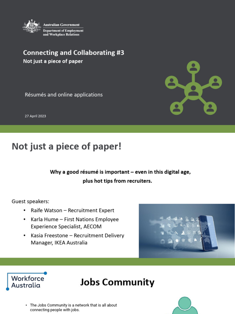 Connecting and Collaborating 3 - Not Just A Piece of Paper | PDF | Résumé