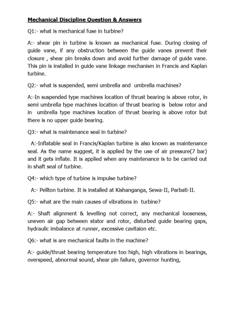 Mech Questions | PDF | Turbine | Pump