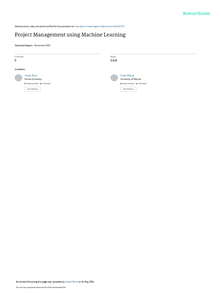 Project Managementusing Machine Learning Pdf Regression Analysis Machine Learning