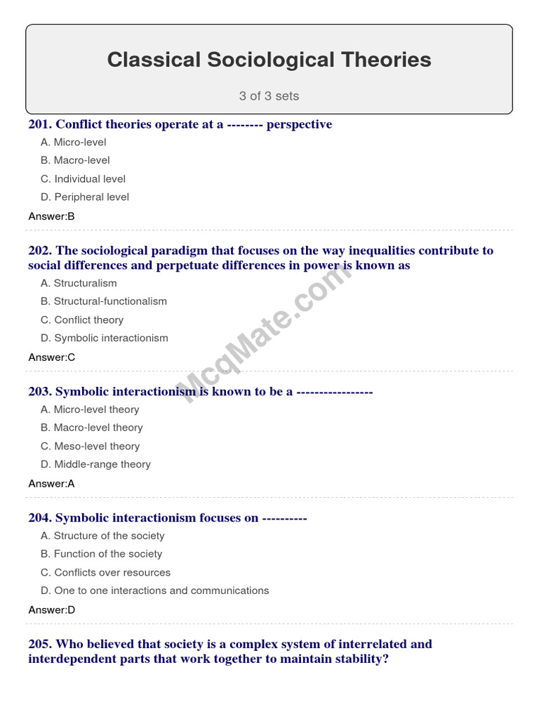 classical-sociological-theories [set 3] | PDF | Sociology | Society