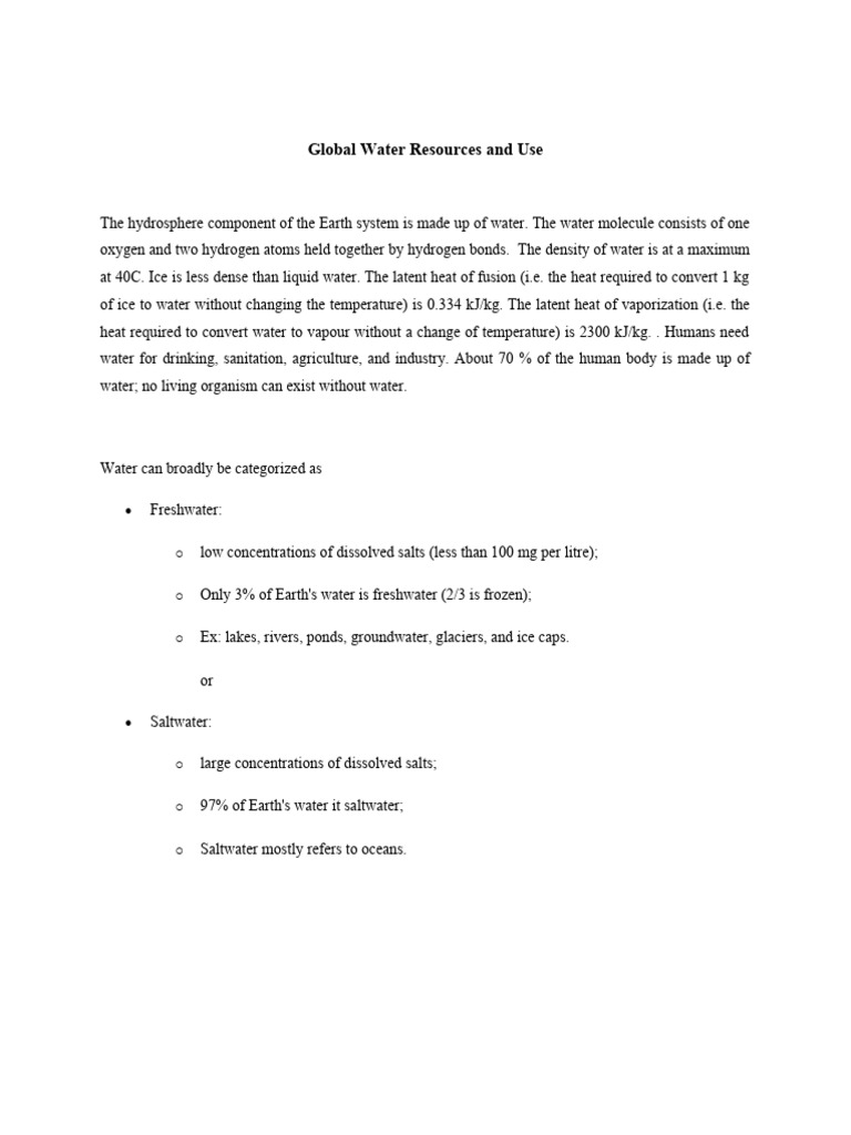 Global Water Resources and Use Lecture 6 | PDF | Aquifer | Groundwater