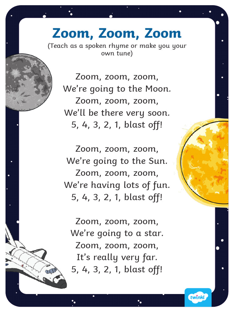 Zoom Zoom Zoom Rhyme - Ver - 1 | PDF | Language Arts & Discipline ...